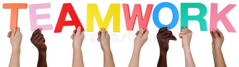 Multi Ethnic Group of People Holding the Word Teamwork Stock Photo ...