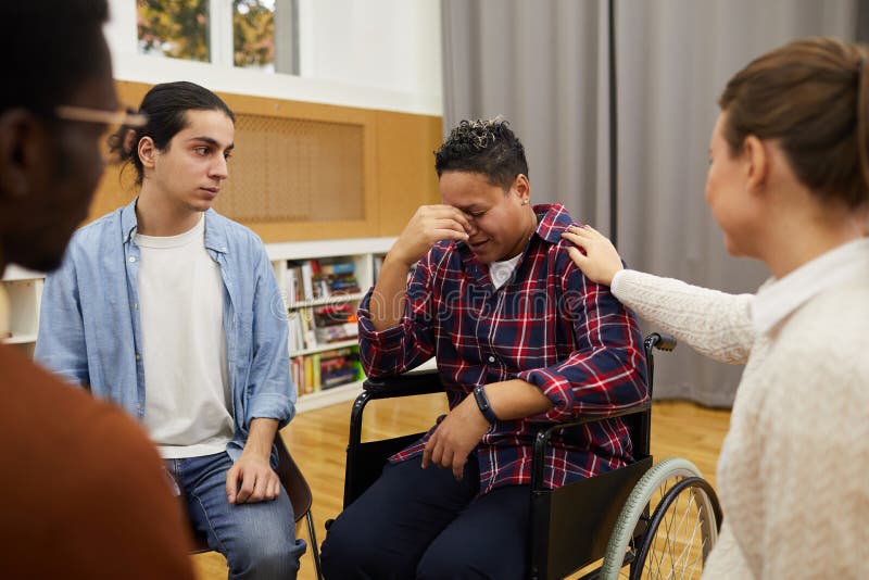 Handicapped Woman in Support Group Meeting Stock Image - Image of ... Handicapped Woman in Support Group Meeting Stock Image - Image of ...