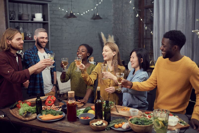 People Toasting at Great Night Party Stock Photo - Image of celebrating ...