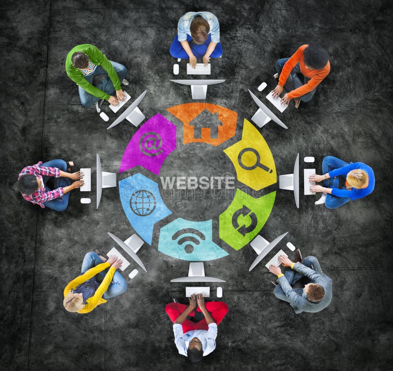 Multi-Ethnic Group of People and Website Concepts Stock Photo - Image ...