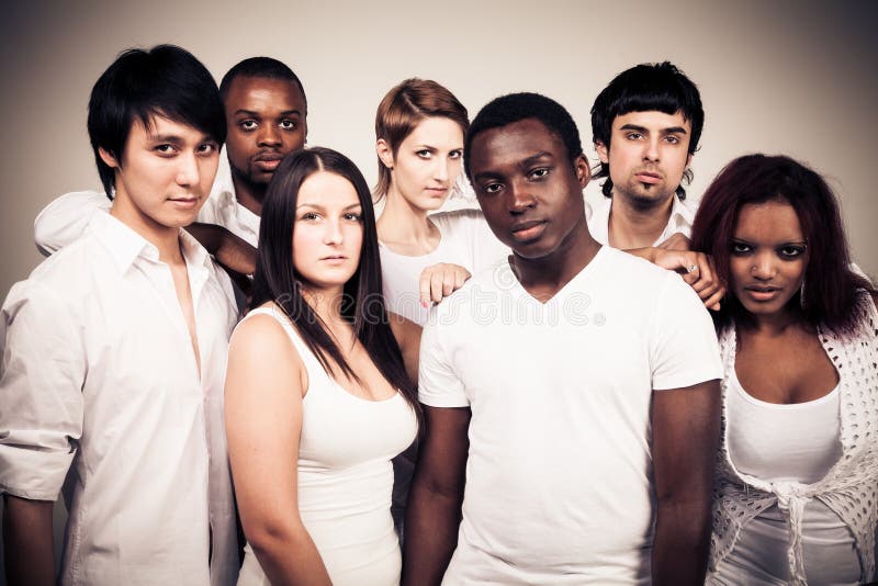 Multi-ethnic Group of Young Adults Stock Photo - Image of woman ...