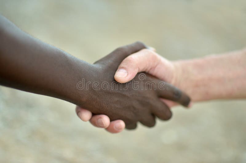 Multi-Ethnic Close Up Portrait of Hands in Handshake Stock Image ...