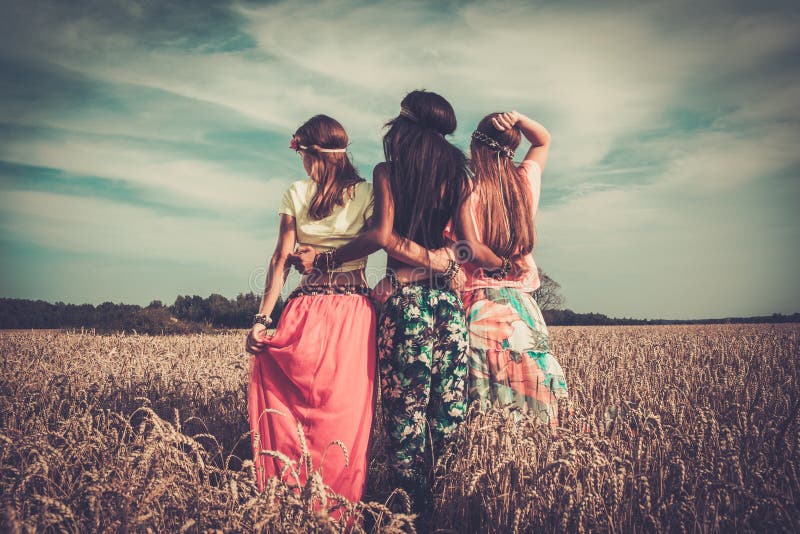 Multi-ethnic Hippie Friends on a Road Trip Stock Photo - Image of rural ...