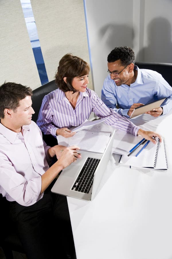 Multi-ethnic Office Workers Working on Project Stock Image - Image of ...