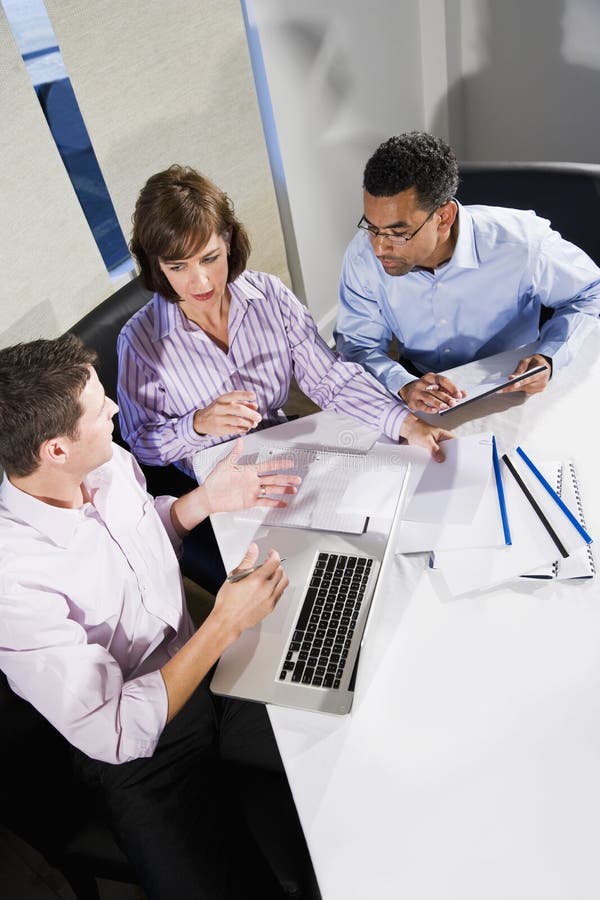 Multi-ethnic Office Workers Working on Project Stock Image - Image of ...