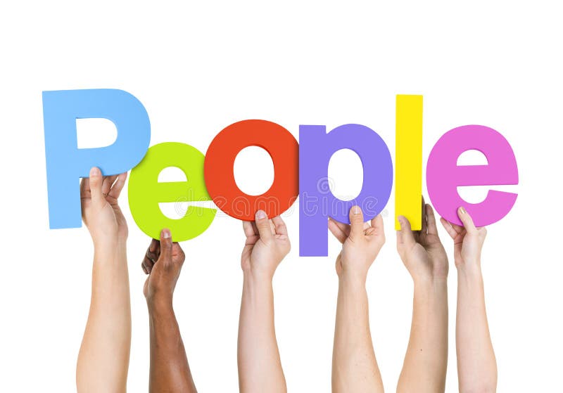 Multi Ethnic People Holding the Word People Stock Image - Image of ...