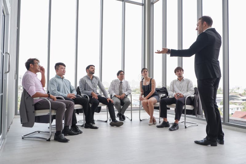 Multi-ethnic Seminar Training Group Meeting and Teamwork Successful ...