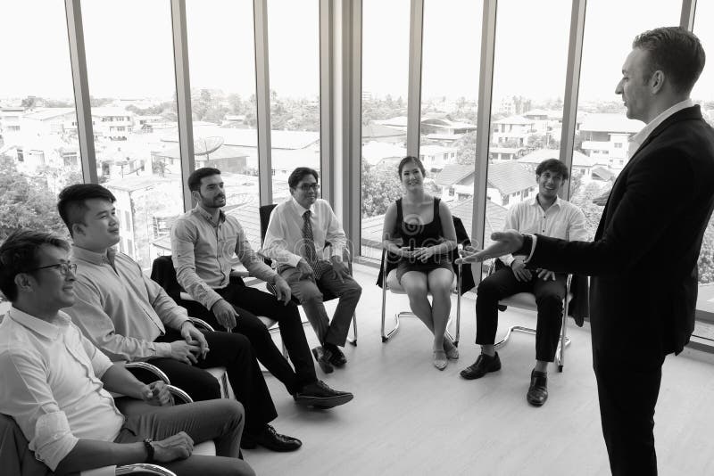 Multi-ethnic Seminar Training Group Meeting and Teamwork Successful ...