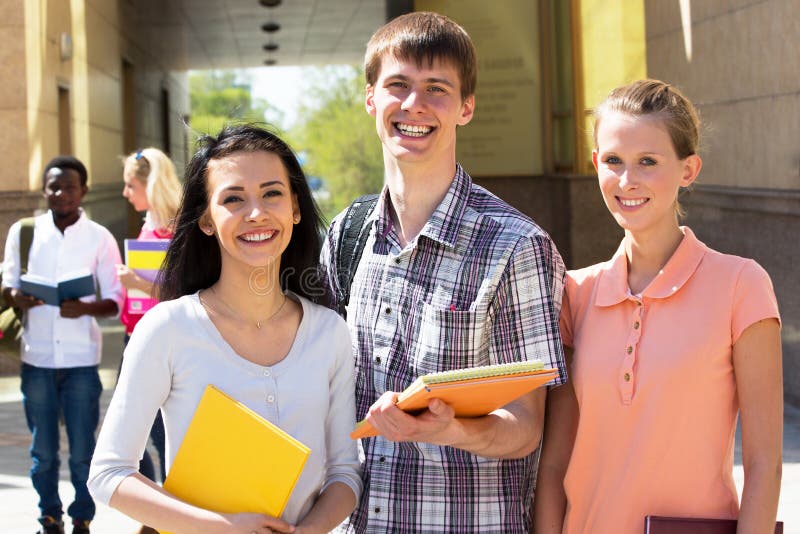 Multi-ethnic Students Outside Stock Image - Image of asian, close ...