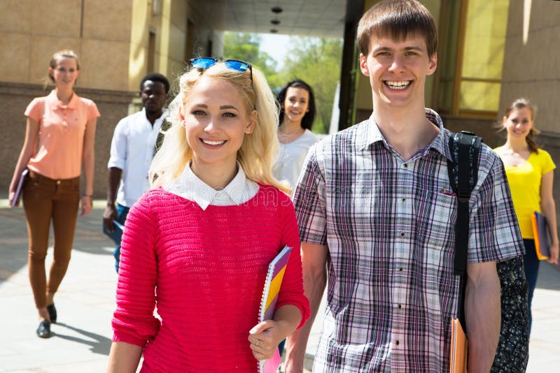 Multi-ethnic Students Outside Stock Image - Image of asian, girl: 123518843