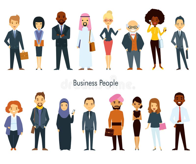Multi Ethnic Team Business People Set Stock Vector - Illustration of ...