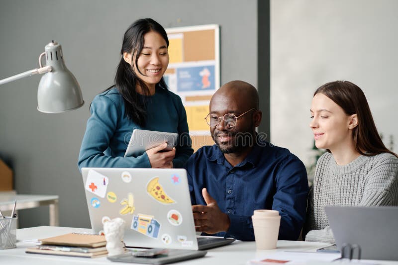 Multi-ethnic Team Working in Office Stock Photo - Image of office ...