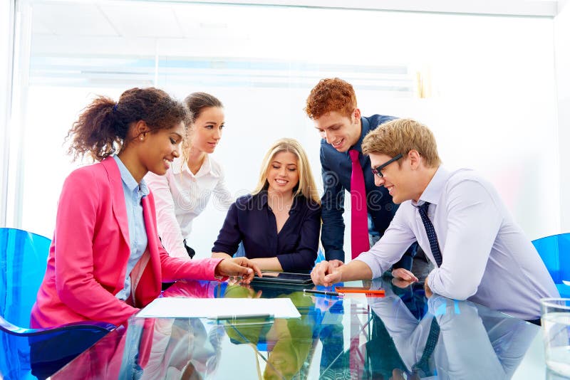 Multi Ethnic Teamwork of Young Business People Stock Photo - Image of ...