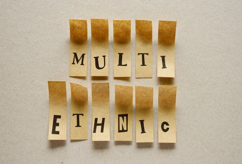 Multi Ethnic - Word in Sticky Letters Stock Photo - Image of cardboard ...