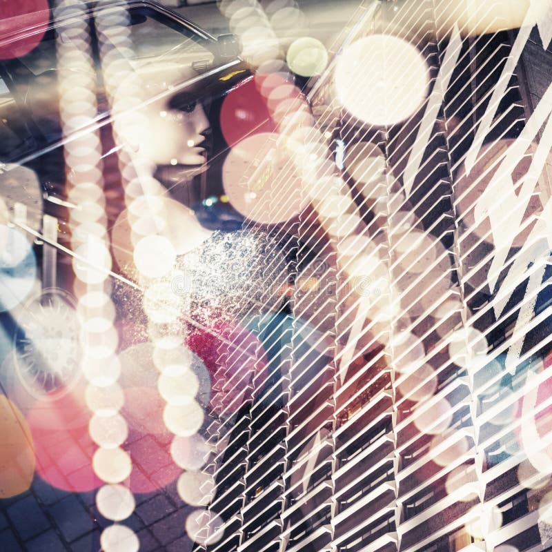 Double Exposure of a Handsome, Older Guitar Player with Hipster Stock ...