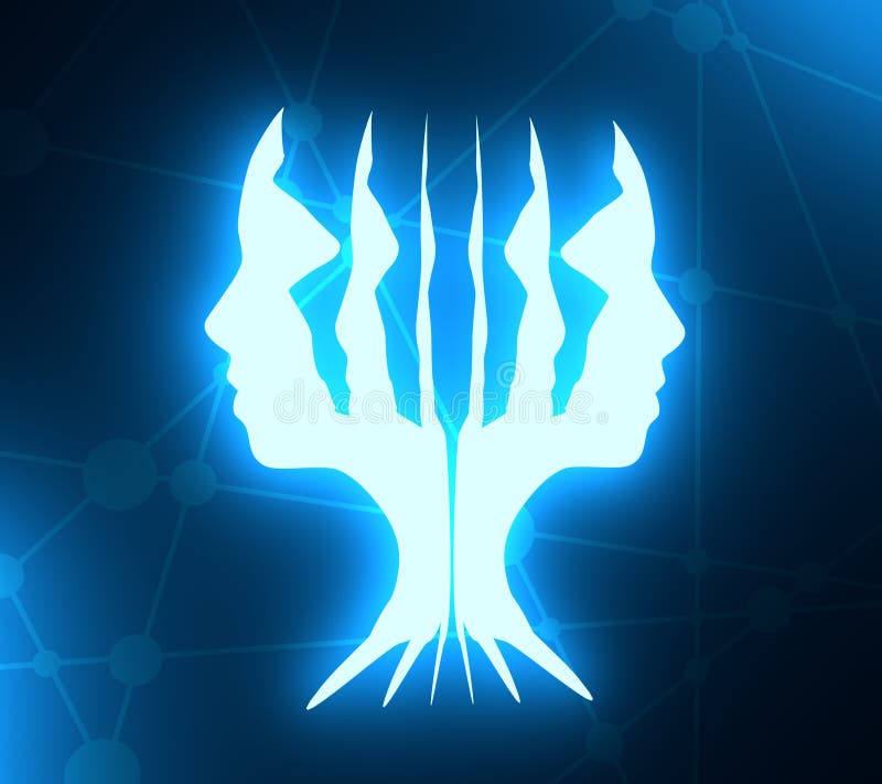 Multi face portrait. stock illustration. Illustration of abstract ...