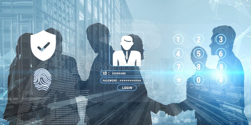 Multi Factor Authentication for Digital Security and Access Motif Stock Illustration ...