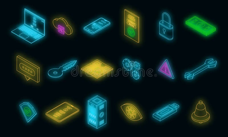 Multi-factor Authentication Icons Set Vector Flat Stock Vector - Illustration of login, access ...