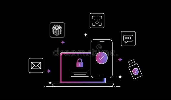 Multi-Factor Authentication Illustration. MFA Illustration Stock ...