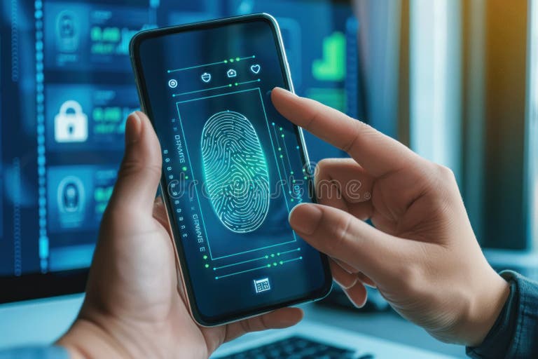 Multi Factor Authentication Mfa Fingerprint. Fingerprint Touch Identification Security Concept ...