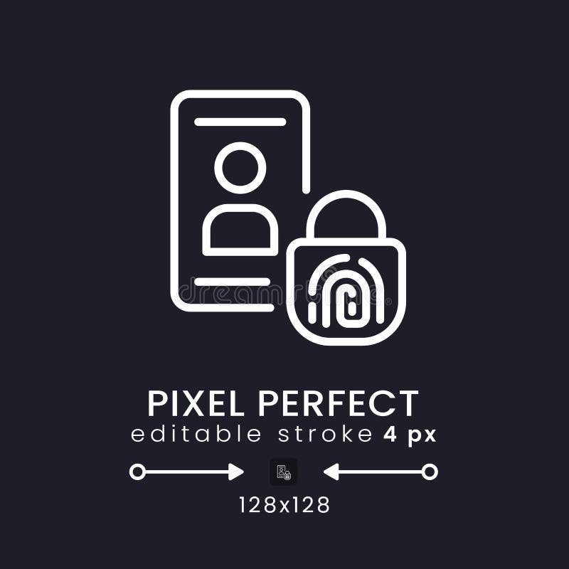 Multi-factor Authentication White Linear Desktop Icon on Black Stock ...