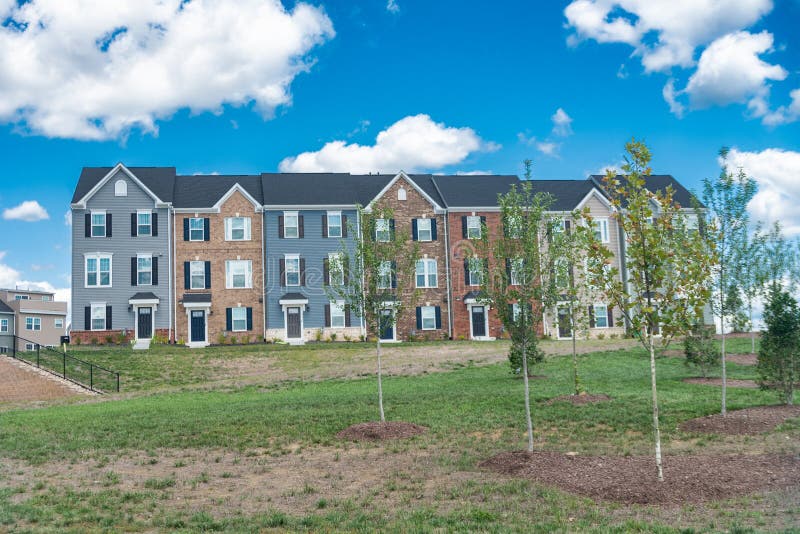 Multi-family Homes in a Large Community. Modern Bricks Townhouse Stock ...
