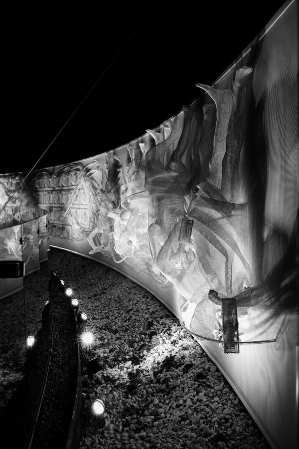 Multi-figure Bas-relief Made of Plastic Mesh `Artificial Environment ...