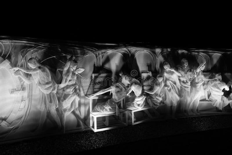 Multi-figure Bas-relief Made of Plastic Mesh `Artificial Environment ...