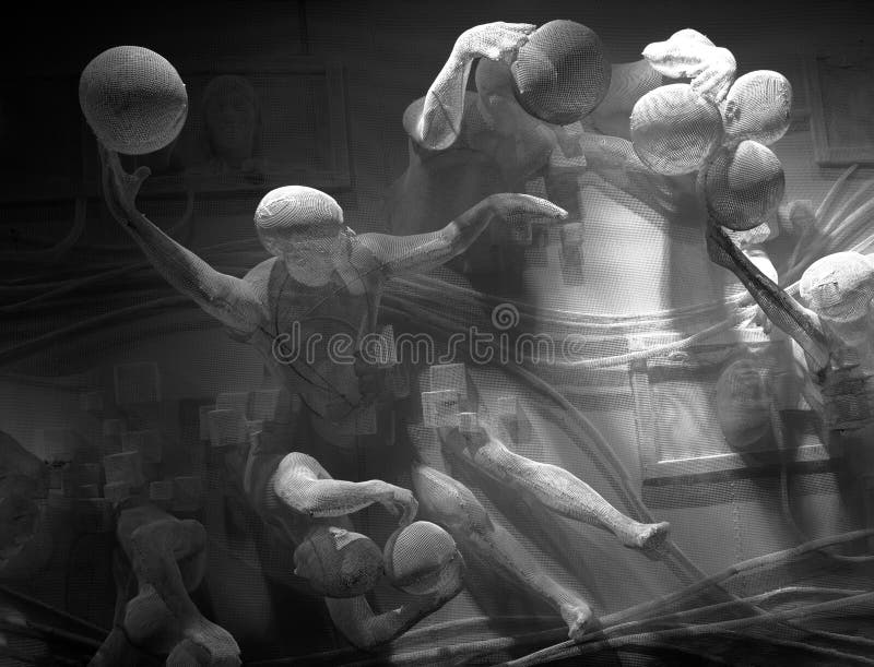 Multi-figure Bas-relief Made of Plastic Mesh `Artificial Environment ...