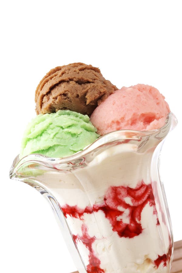 Multi Flavor Ice Cream Glass Stock Image - Image of freshness, melt ...