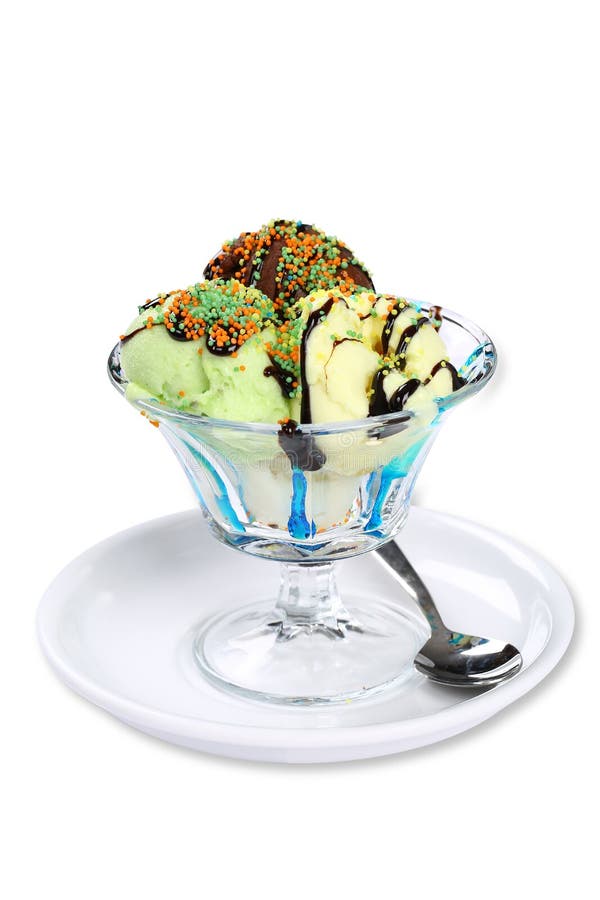 Multi Flavor Ice Cream Glass Stock Photo - Image of fresh, nourishment ...