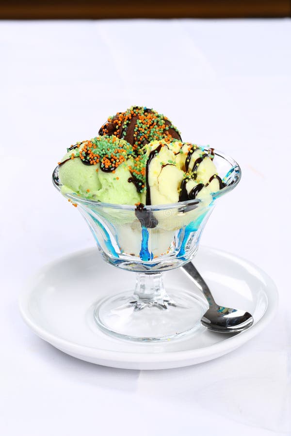 Multi Flavor Ice Cream Glass Stock Photo - Image of icecream, happiness ...