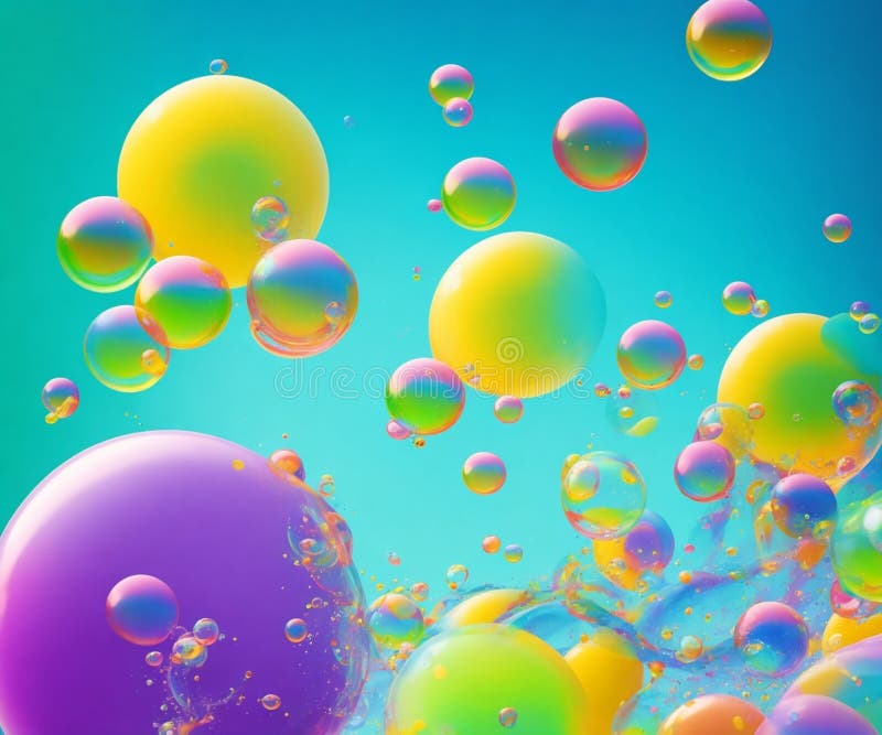 Multi Flying Bubbles on a Colorful Background Beautiful HD Wallpaper ...