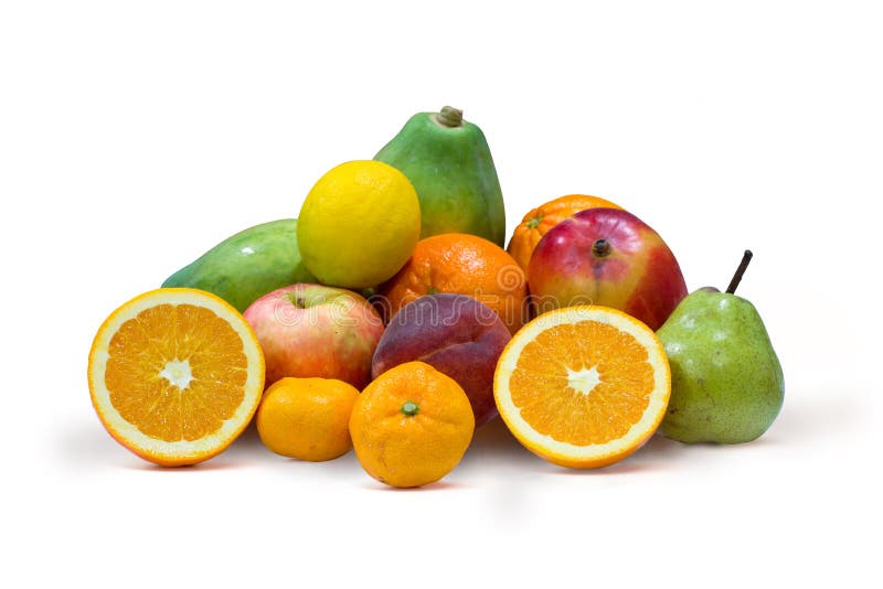 Multi Fruits Isolated on White Stock Photo - Image of medium, variation ...