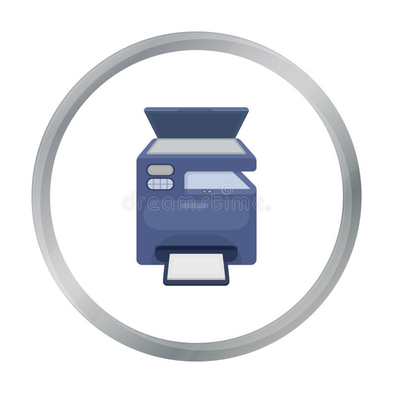 Large Format Printer Icon in Cartoon Style Isolated on White Background ...