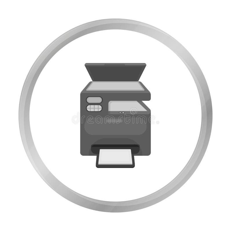 Multi-function Printer in Black Style Isolated on White Background ...