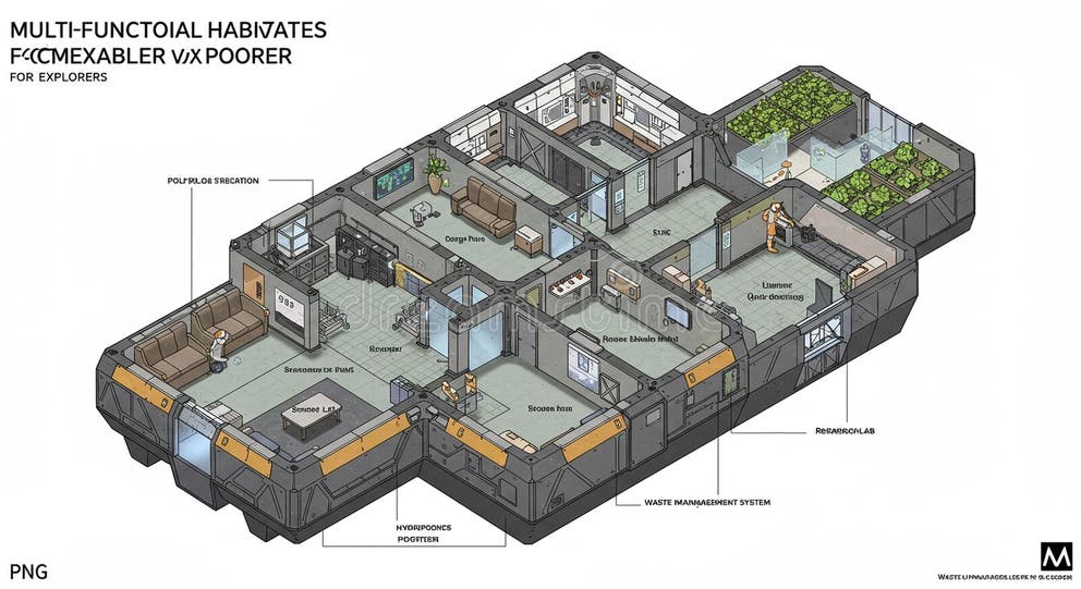 Multi-functional Habitat Designed for Explorers. the Layout Includes ...