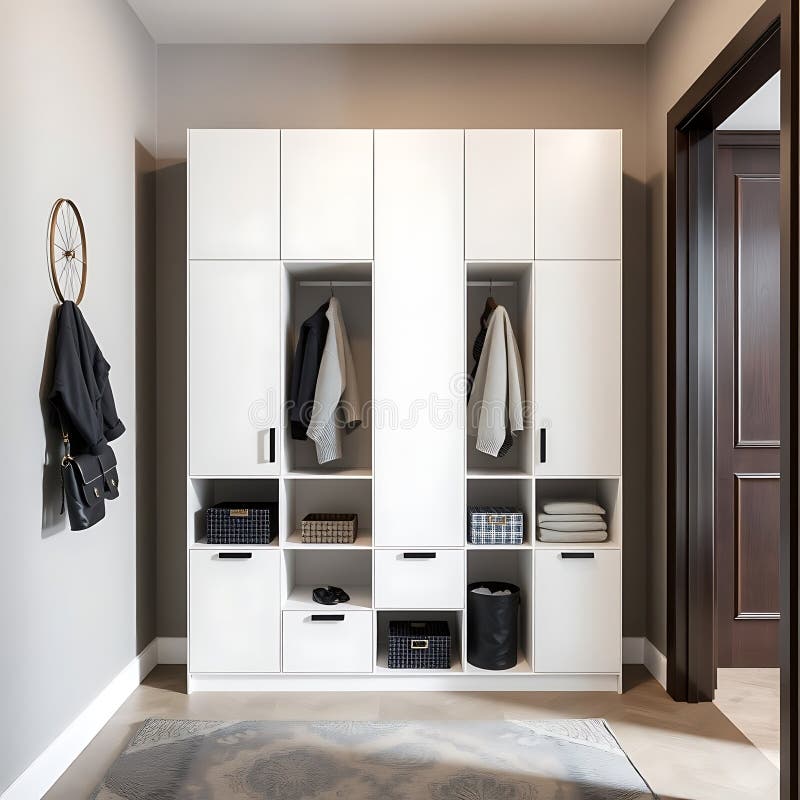 A Multi Functional Modular Storage Unit in a Stylish Hallway Designed ...