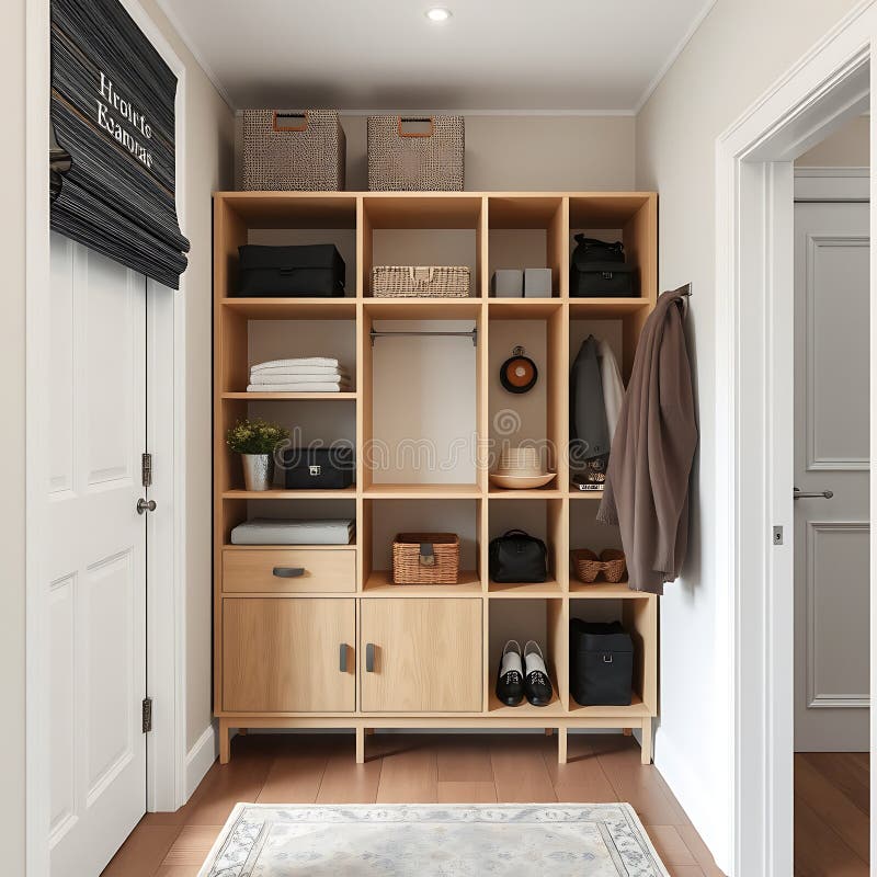 A Multi Functional Modular Storage Unit in a Stylish Hallway Designed ...
