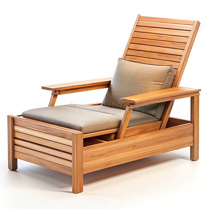 Multi-functional Wooden Lounge Chair with Storage Stock Illustration ...