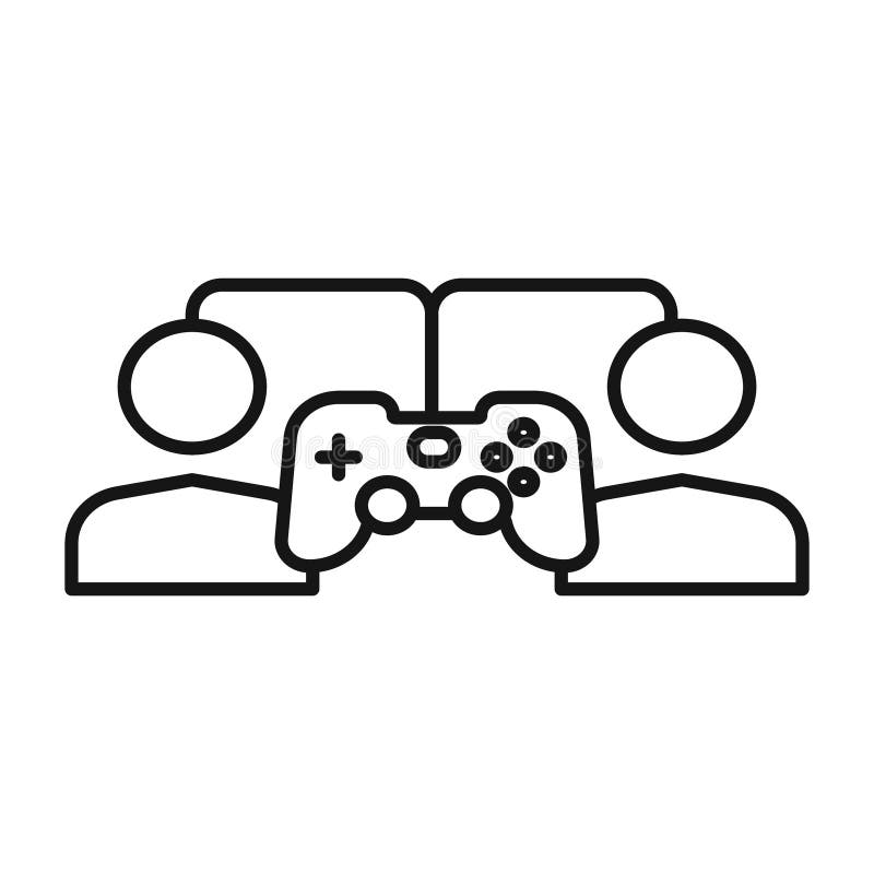 Multi Game Player Icon Black Line Art Vector Logo Stock Vector ...