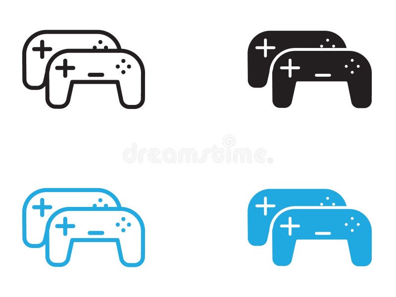 Multi Game Player Icon Black and White Vector Outline Sign Stock ...
