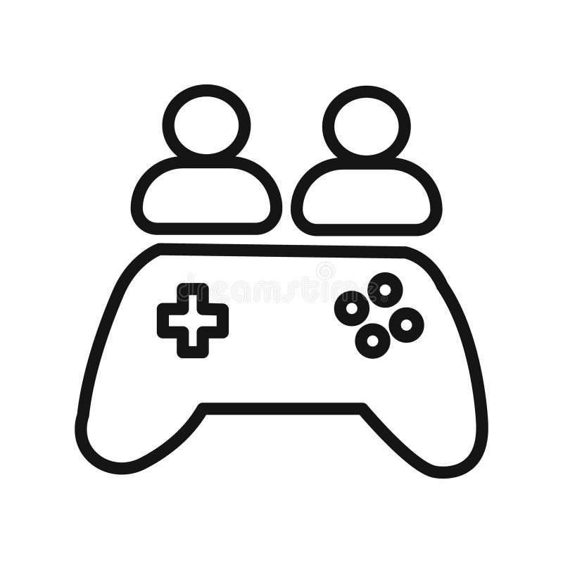 Multi Game Player Icon Linear Graphics Set Vector Stock Illustration ...