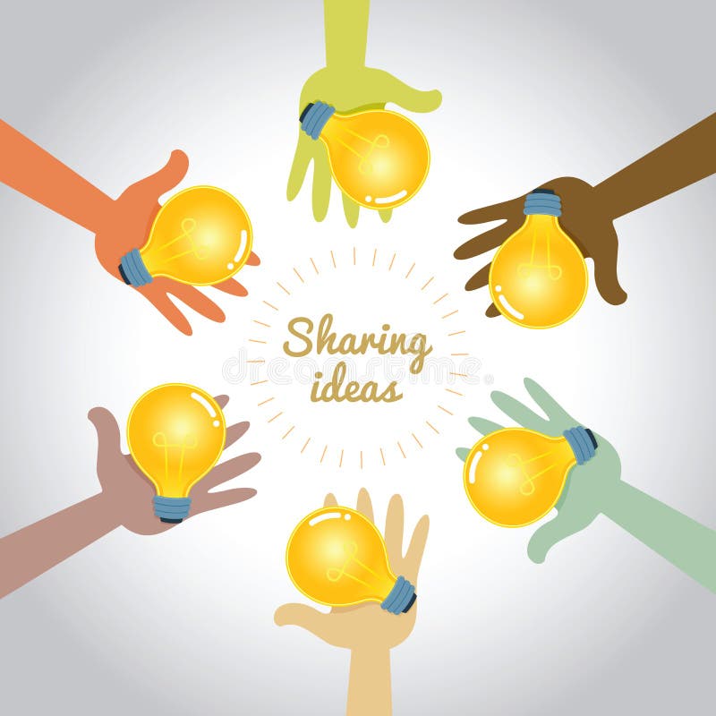 Multi Gekleurde Handen Die Ideeën Delen Vector Illustratie ...
