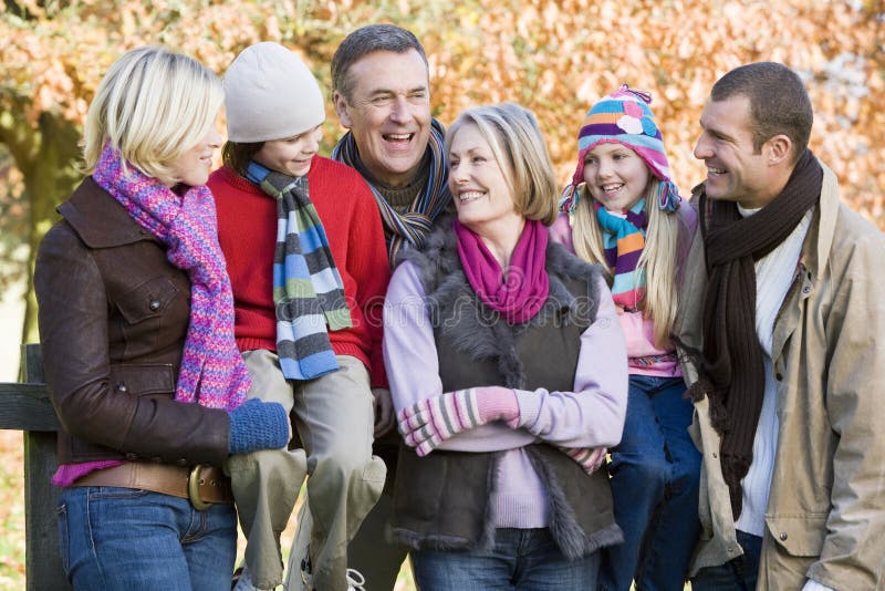Multi-generation Family on Autumn Walk Stock Photo - Image of multi ...
