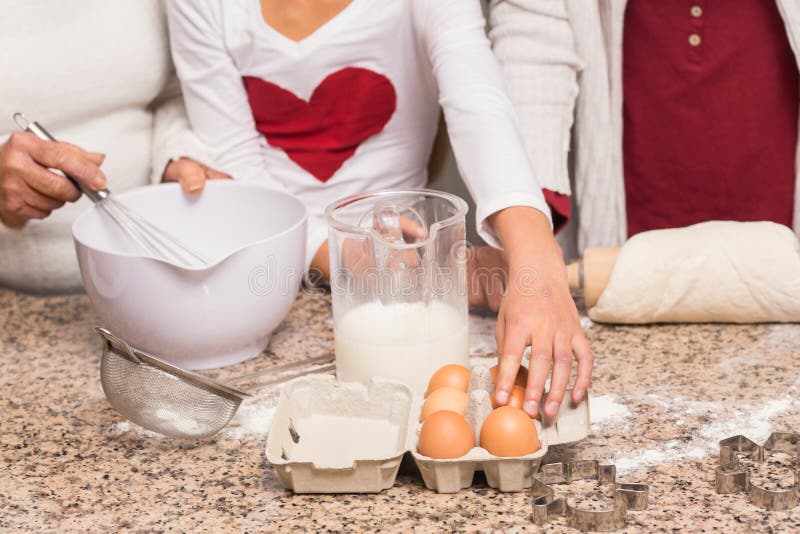 Family Baking Biscuits in the Kitchen Stock Image - Image of cooking ...