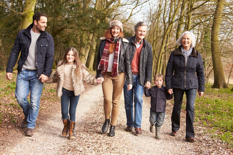 Multi Generation Family on Countryside Walk Stock Image - Image of ...
