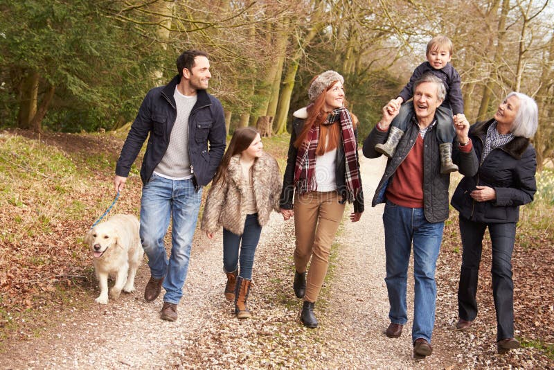 Multi Generation Family on Countryside Walk Stock Image - Image of ...