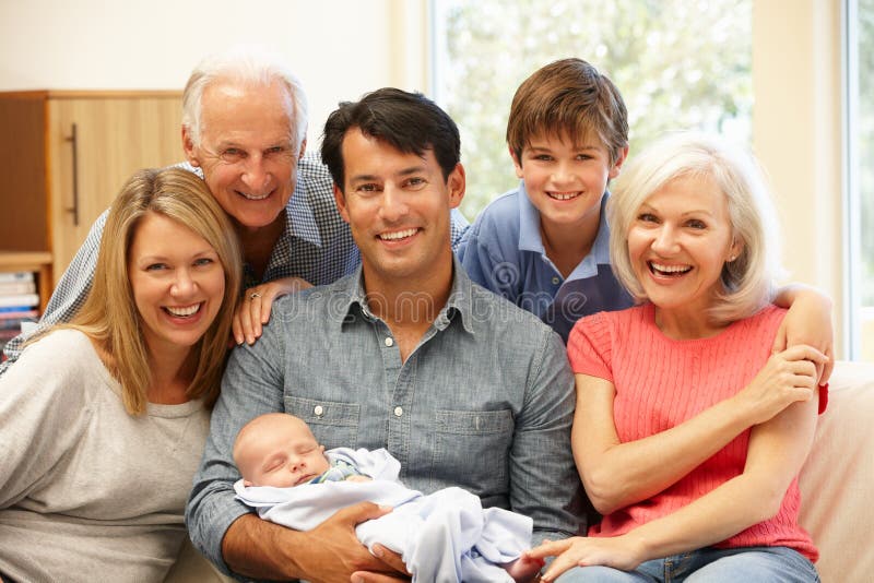 Multi-generation Family Portrait Stock Photo - Image of hugging, great ...