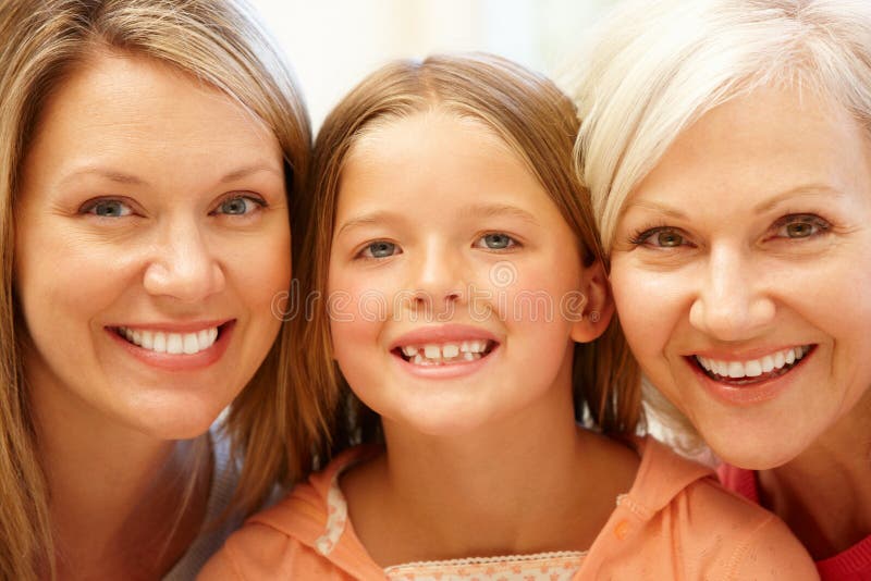 Multi-generation Family Portrait Stock Photo - Image of home, blonde ...